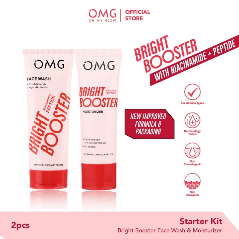 Omg Bright Booster Skincare Package (Face Wash & Moisturizer) | Shopee ...