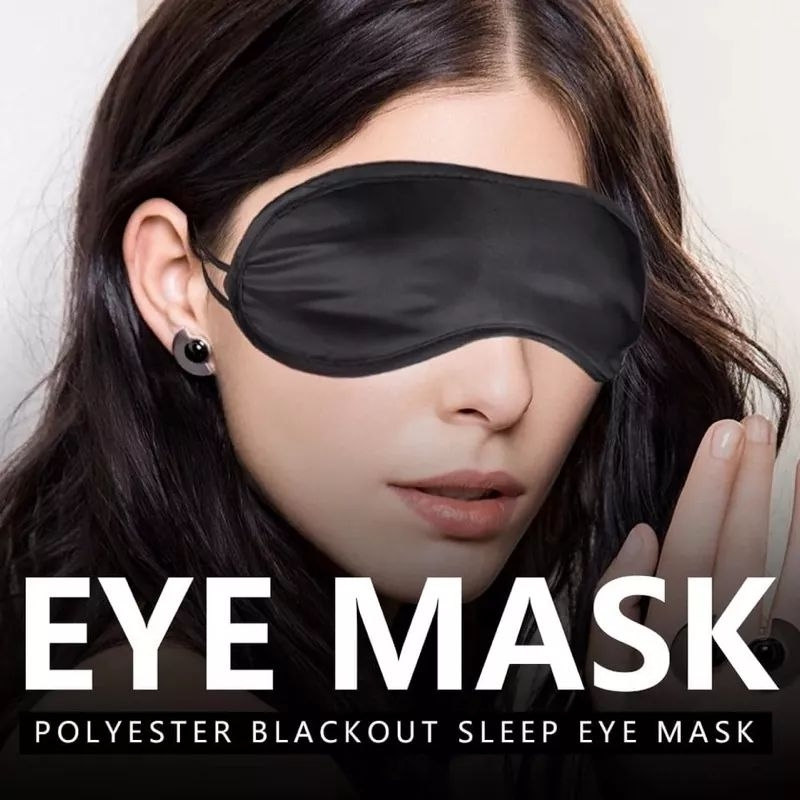 MATA POM Plain Cloth Eye Cover Black Travel Black Eye Mask Polyester ...