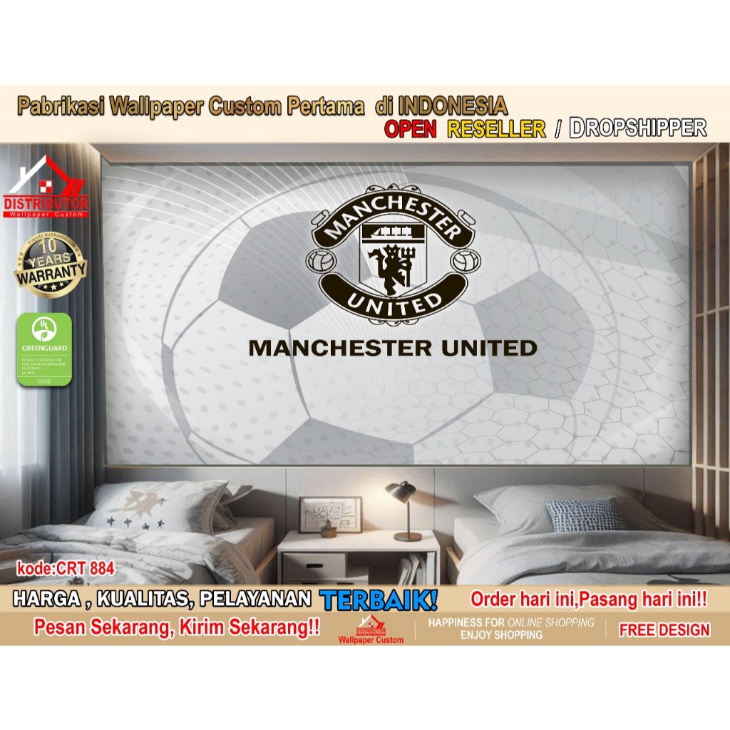 Custom Football Club Theme Wall Wallpaper | Custom Wallpapers | Kids ...