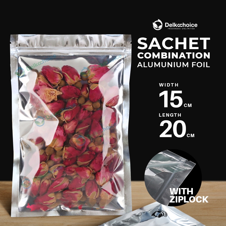PLASTIC SACHET SASET 15X20 TRANSSILVER FOOD PACKAGING COMBINATION ...