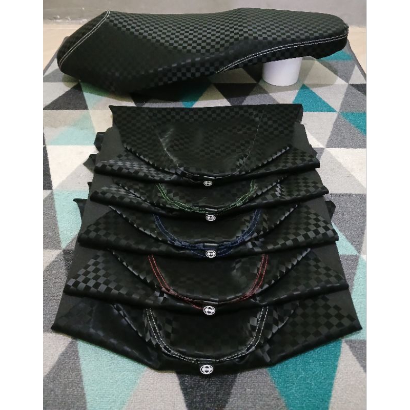 Chess Motif Motorcycle Seat Leather Shiny Chess Motif Stitched ...