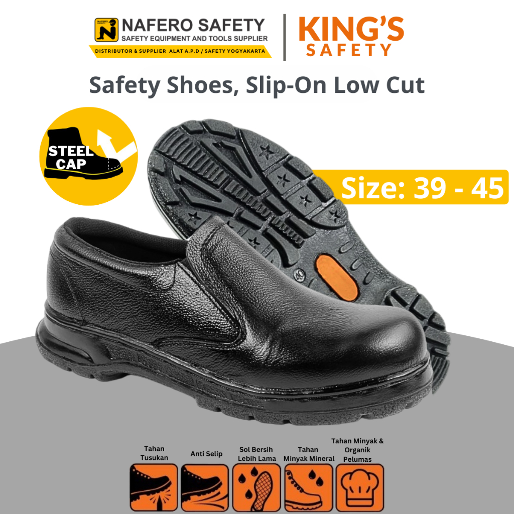 Work SAFETY Shoes Project Work Shoes Leather Low Cut Slip On KINGS ...