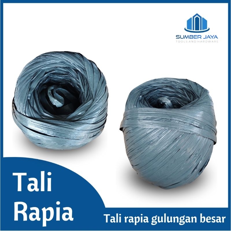 HITAM Rapia rope, thick plastic raffia rope per roll, black | Shopee ...