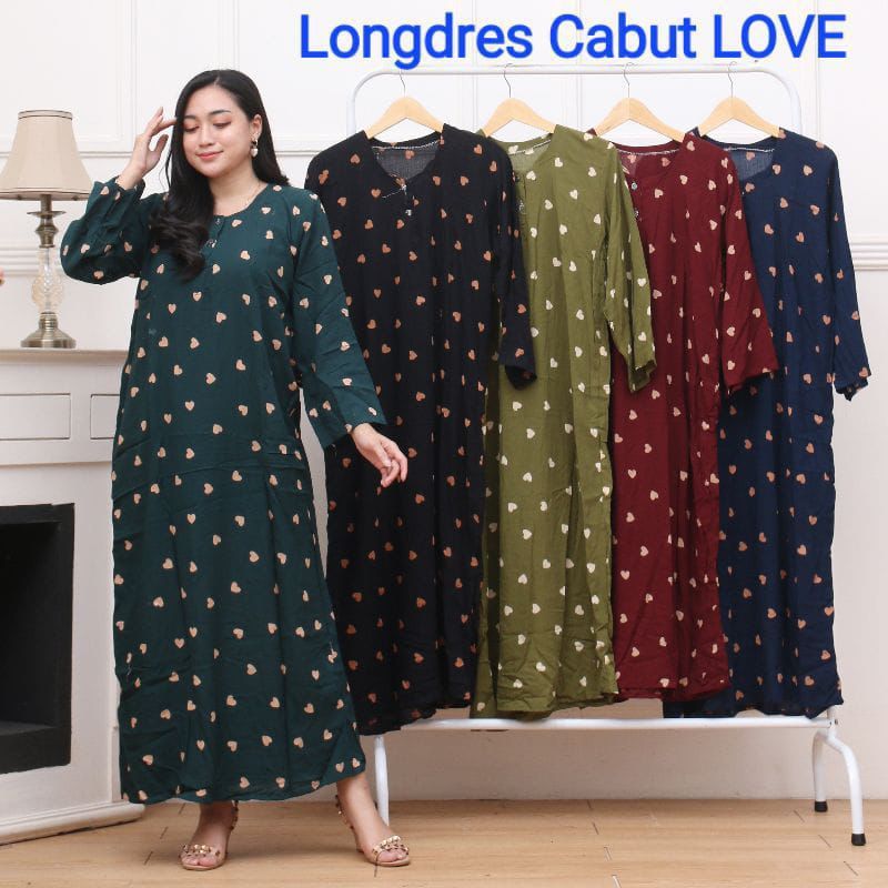 LONGDRESS CABUTAN BUSUI LOVELY LD 110 BATIK DASTER LONG SLEEVES FRONT ...