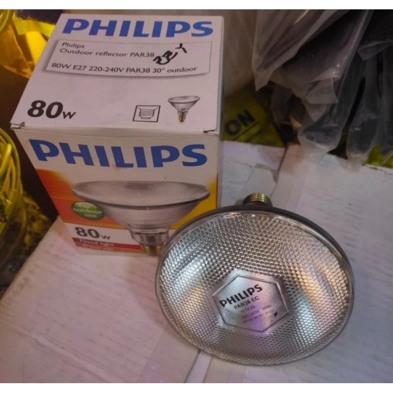 Philips PAR38 80W E27 230V Flood 30D 80Watt Floodlight 80Watt 30degree ...