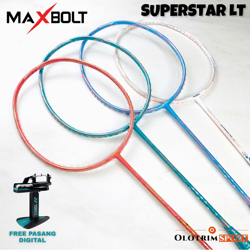 MaxBolt Superstar LT Rainbow 75gr 30lbs Original Badminton Racket ...