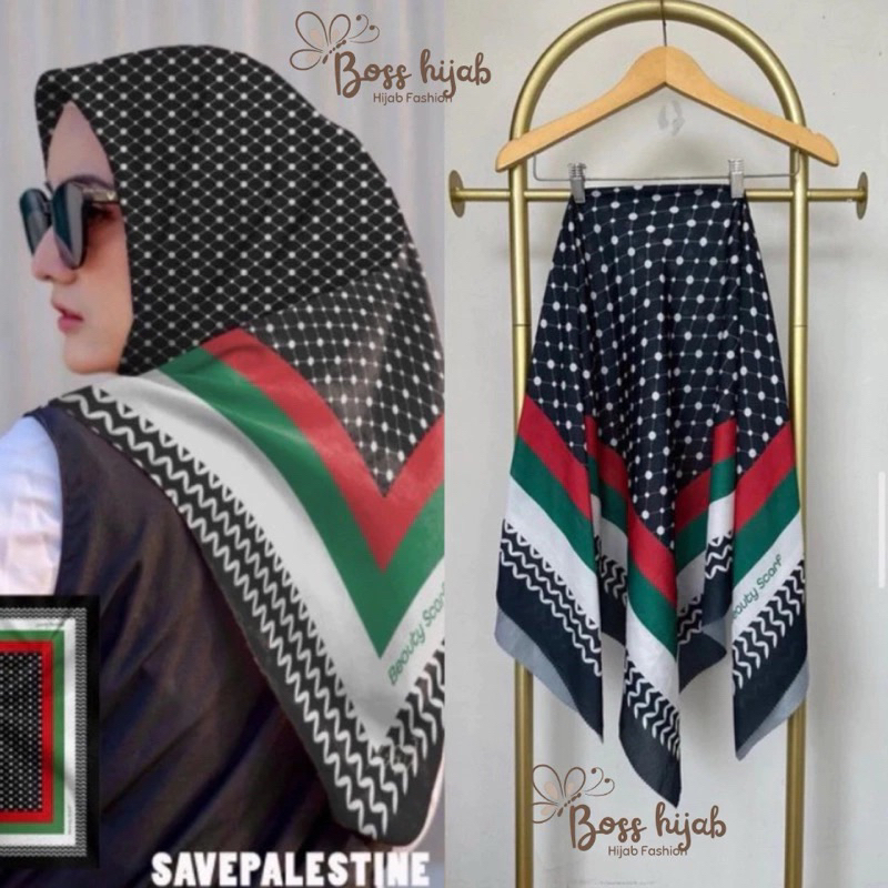 Palestine motif rectangular Hijab Palestinian headscarf adult ...