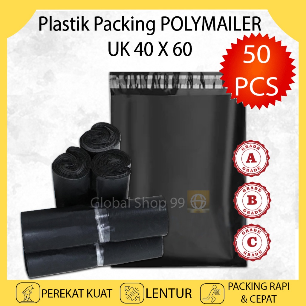 Polymailer Clothes Packing Plastic Bags 40X60 Contents 50PCS GRADE ABC Glossy Premium Wrap ...