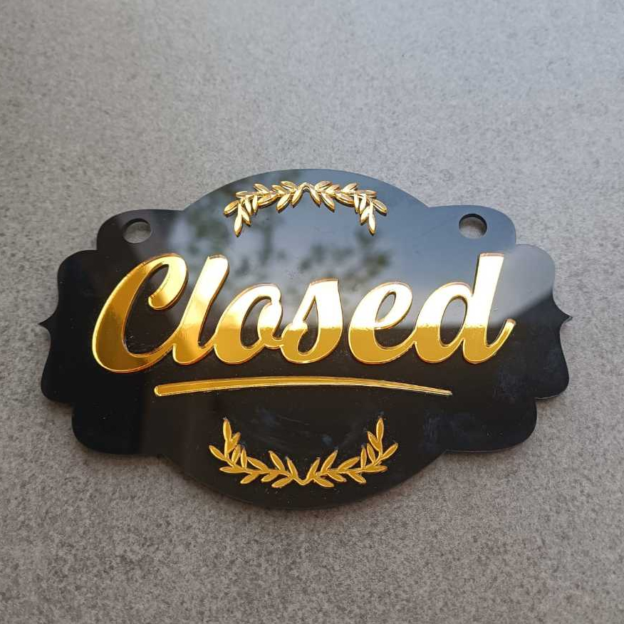 Acrylic Open Closed Door Open Closed Sign Acrylic Shop Board Embossed 2 ...