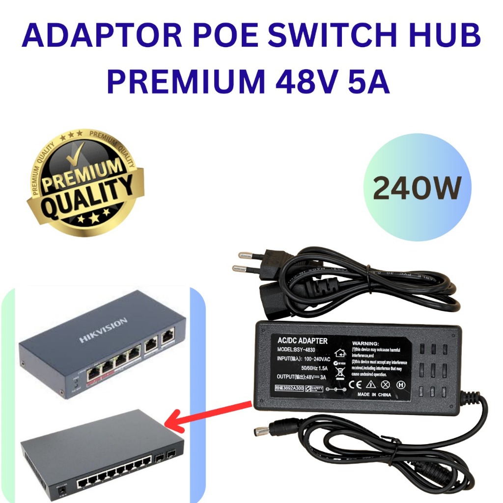 Adapter poe switch 48V 5A/48V 3A adapter 48volt 3 ampere charger power ...