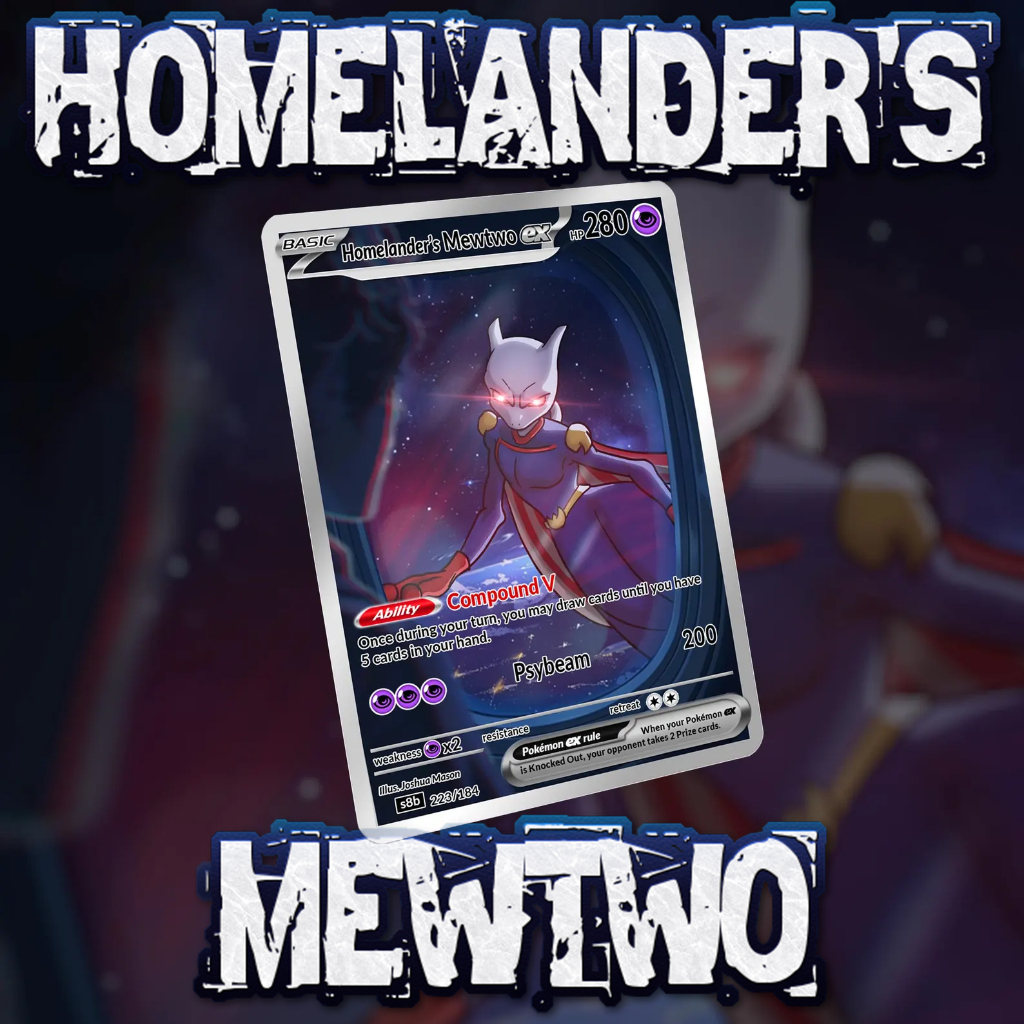 POKEMON TCG HOLOGRAM ENGLISH VERSION EX CARD - HOMELANDER'S MEWTWO ...