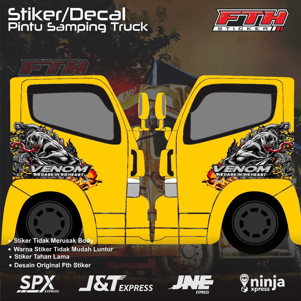 Canter Truck Side Door Sticker - venom- Can Custom/Request | Shopee ...