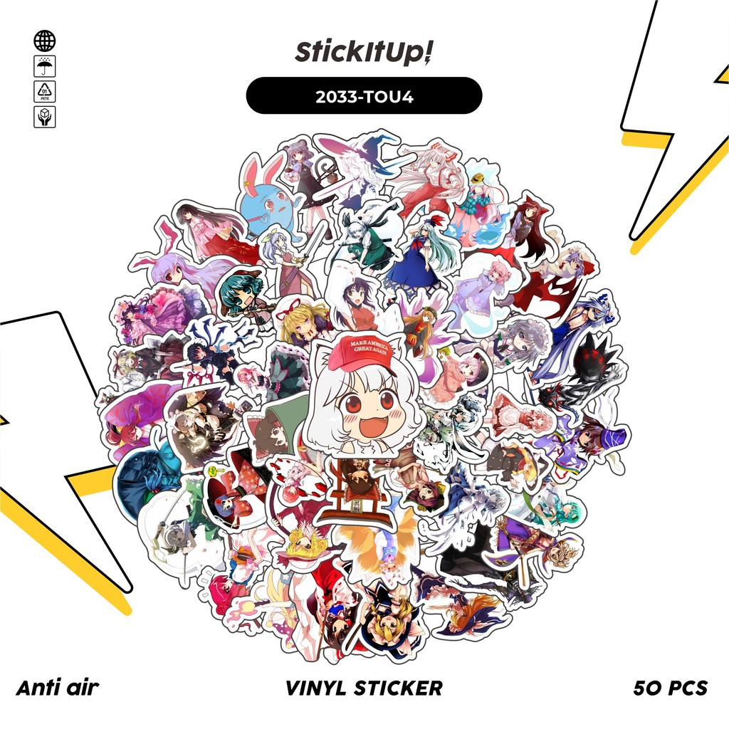 50 Pcs Sticker Pack GAME SERIES TOUHOU PROJECT CHARACTER MIX 04 Cute ...