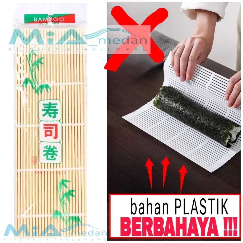 MiA SUSHI Roll PURE Bamboo PASS BPOM FOODGRADE MAT Roller MAT Makisu ...