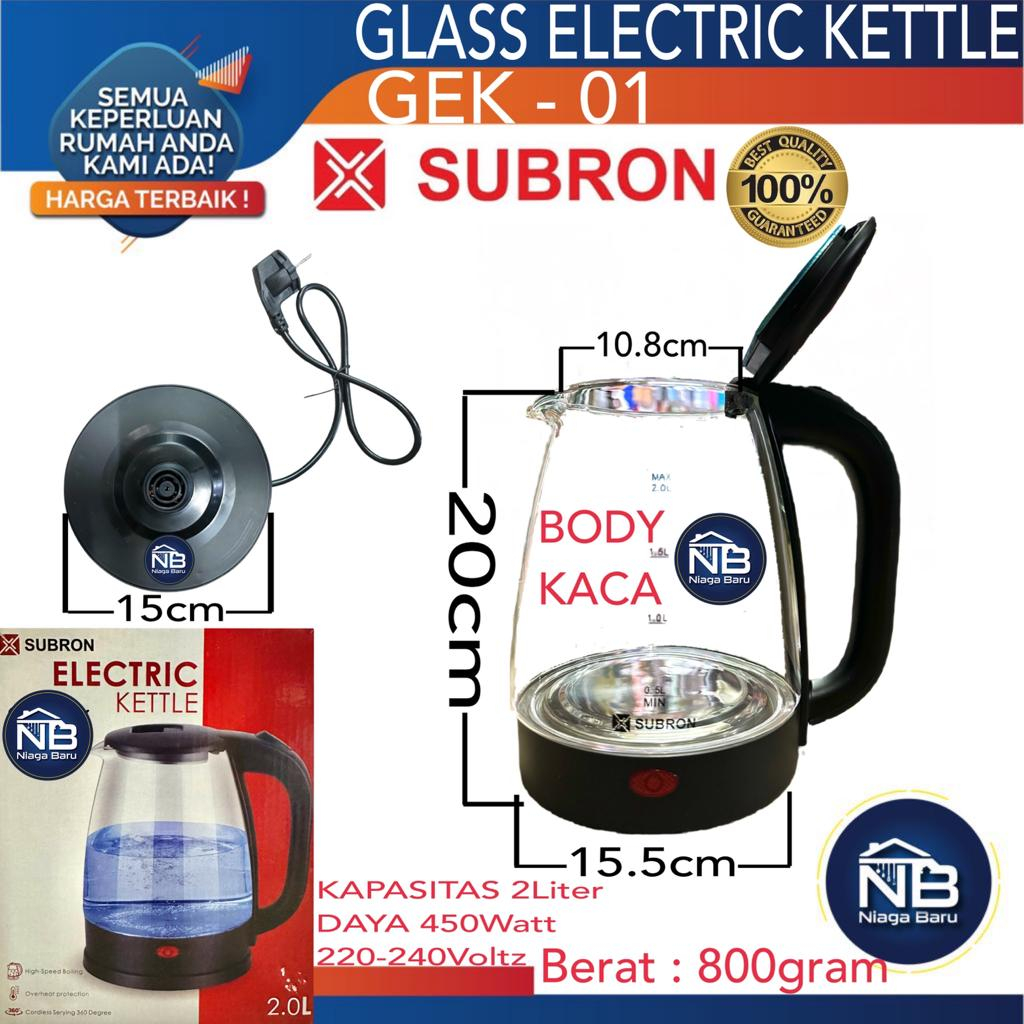Subron Glass Electric Kettle Glass Kettle Electric 2 Liter 450 watt ...