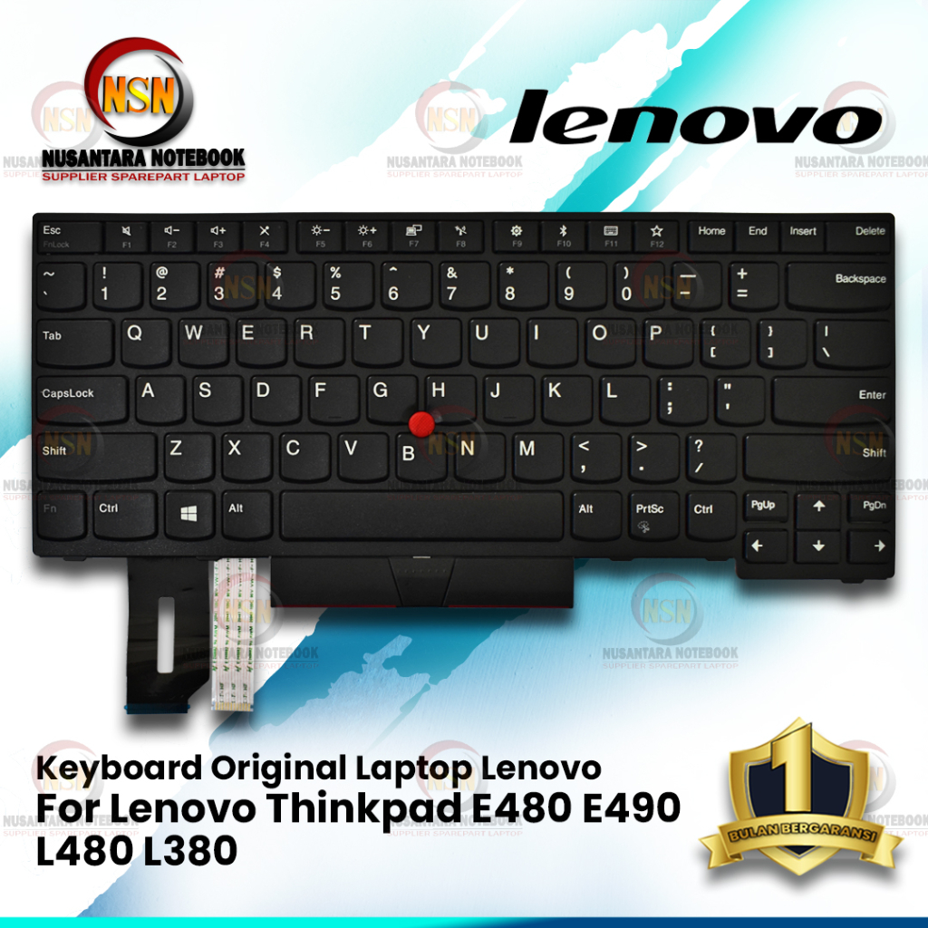 Original Lenovo Thinkpad e480 E490 L480 L380 Keyboard (Black) | Shopee ...