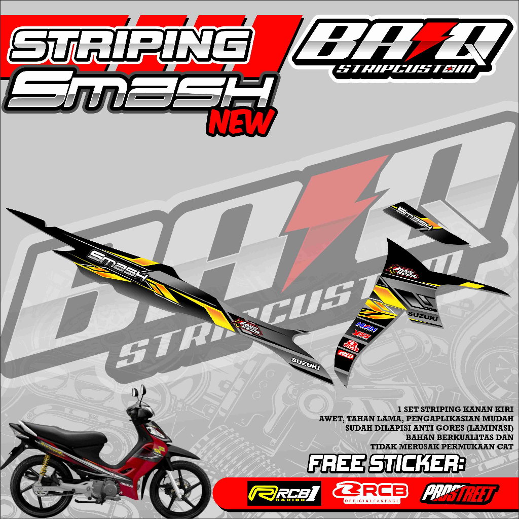 SMASH STRIPING STICKER - PREMIUM GRAFIK SMASH STRIPING 01 | Shopee ...