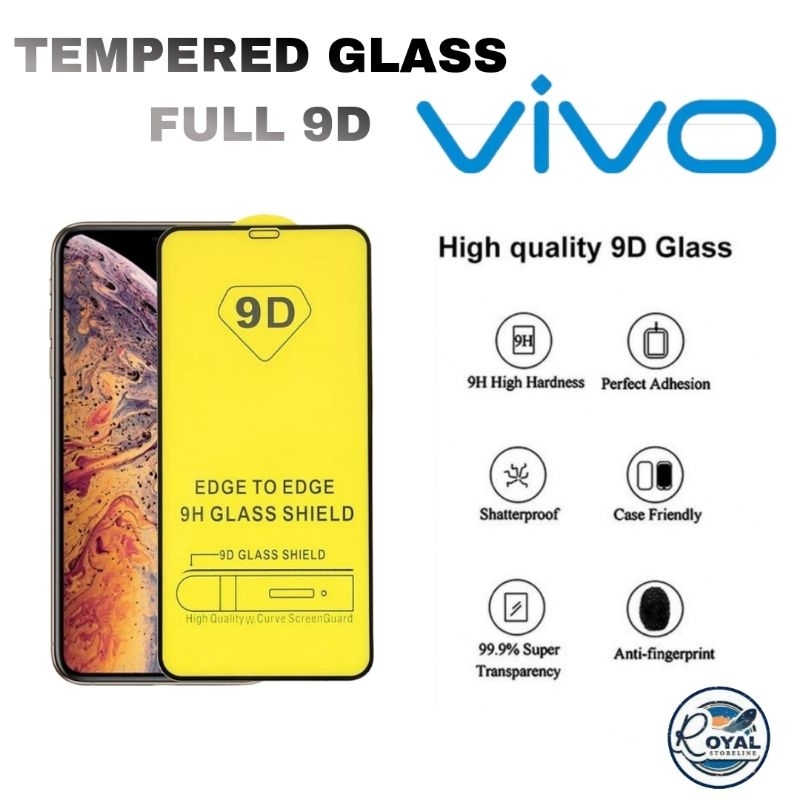 LAYAR Tempered GLASS FULL 5D/screen Protector 9D Chart 2 VIVO V20 SE ...