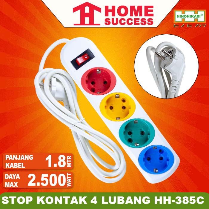 STOP CONTACT 4 HOLE HINOHIKARI HH-385C SNI CABLE 1,8 METER | Shopee ...