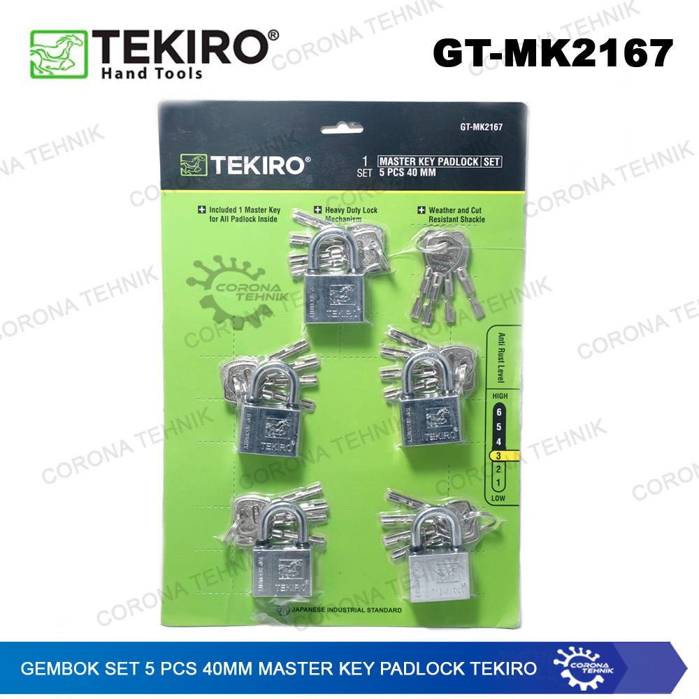 Master Key Padlock Tekiro Padlock Set 5 Pcs 40 mm | Shopee Philippines