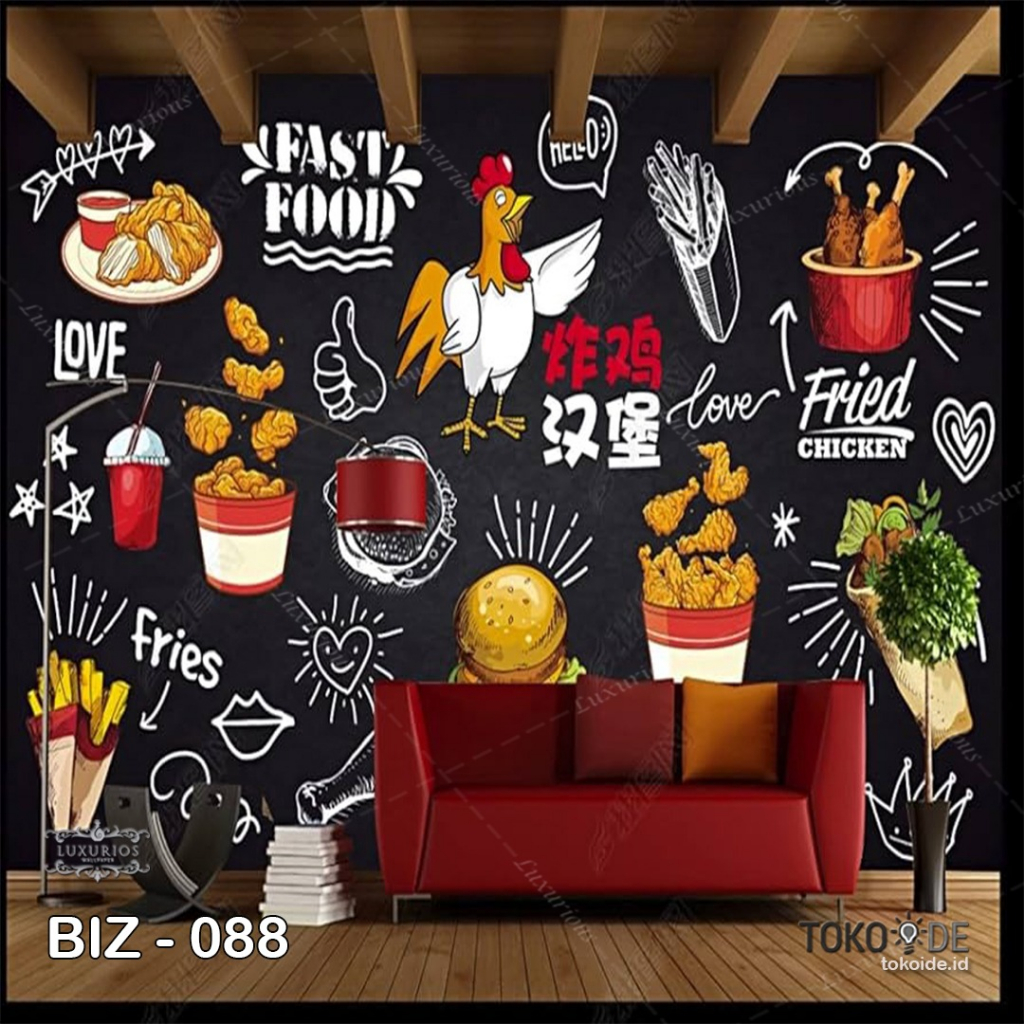 Custom 3D Wall Wallpaper Cafe Walpaper Resto Sticker Print Banner Cafe ...