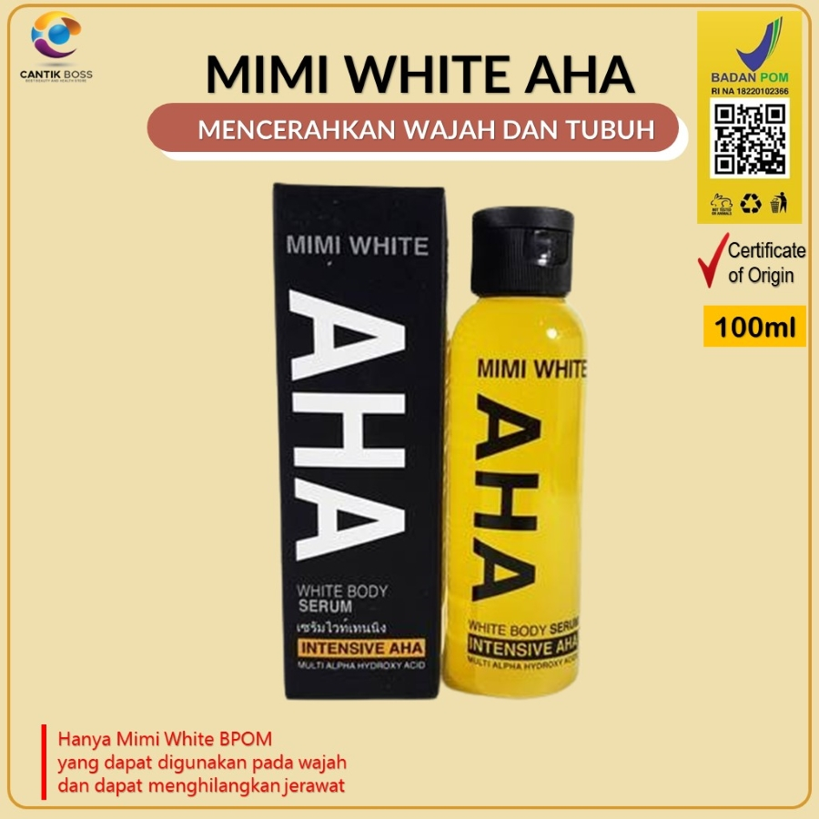 Mimi White Aha 100ml Ori Bpom Body Serum Face Whitening Skin Whole Body ...