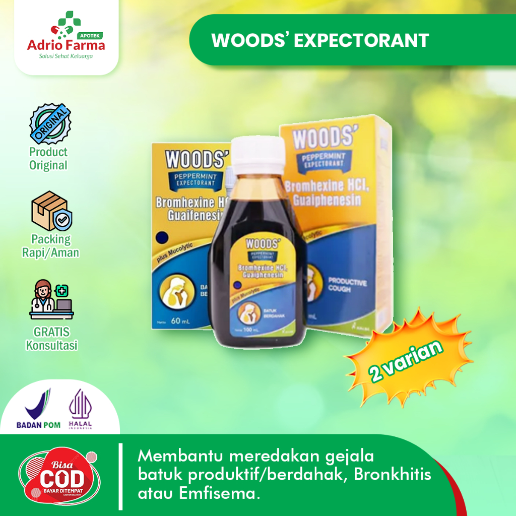 Woods - EXPECTORANT Syrup @ 60ml/100ml - Relieves The Symptoms Of ...