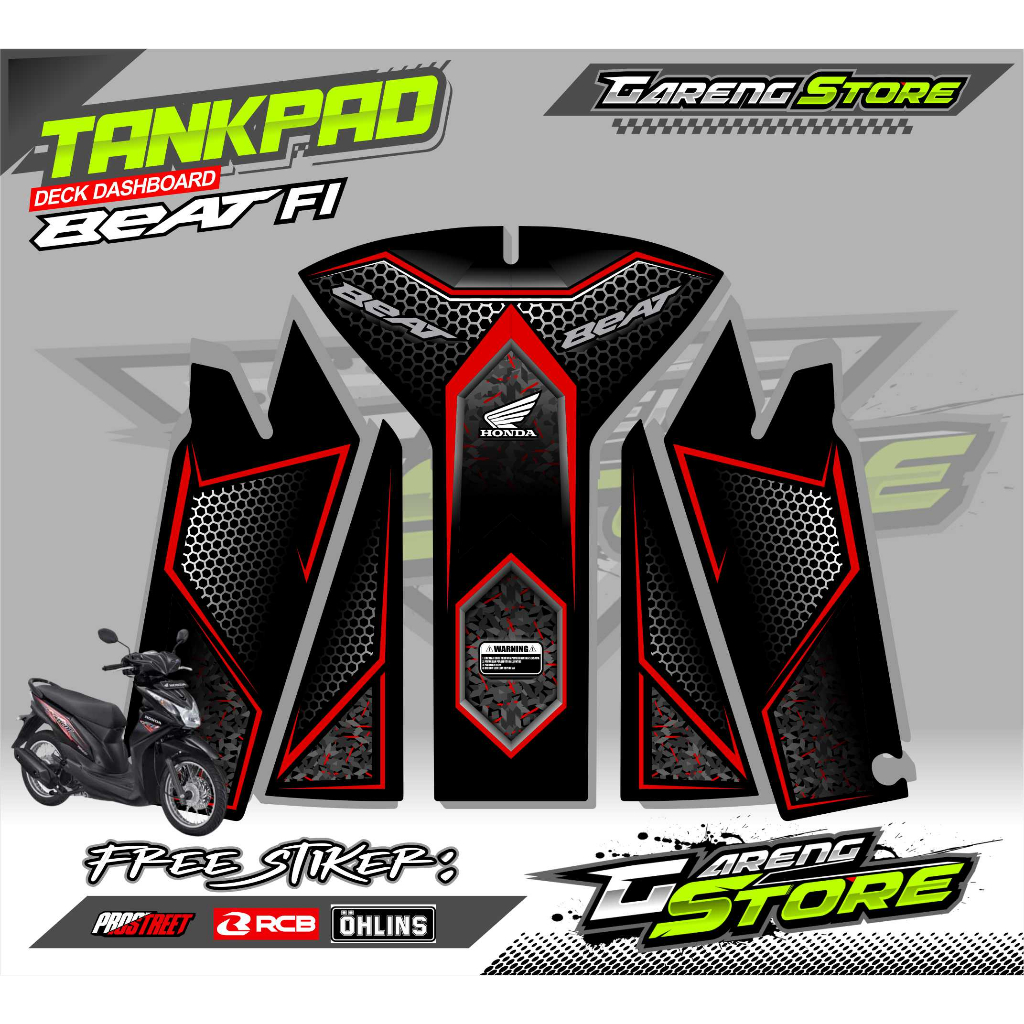 Honda BEAT FI TANKPAD Variation STRIPING/BEAT FI Motorcycle DASHBOARD ...
