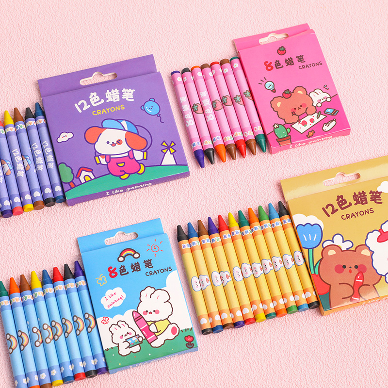 Mini CRAYONS CONTAINS 8 AND 12 CUTE MOTIFS / COLORING CRAYONS FOR ...