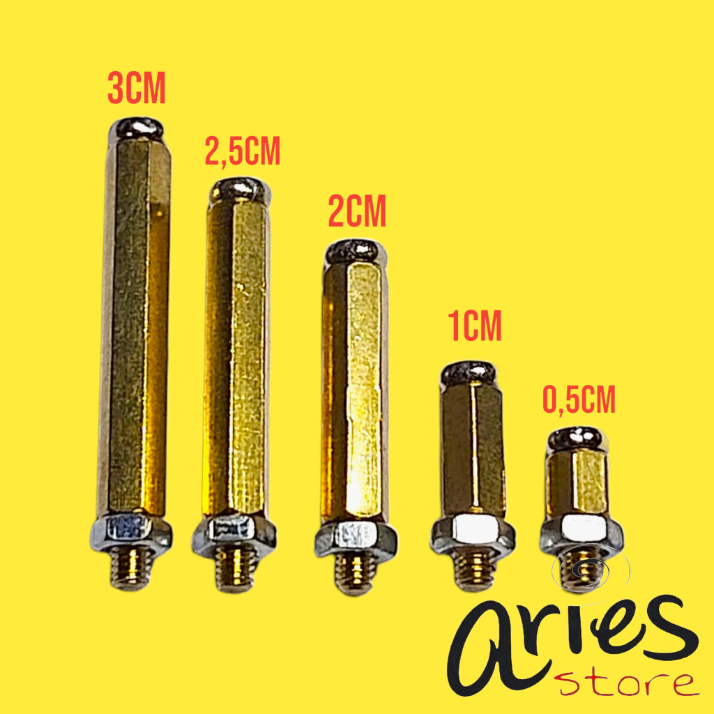 SPACER GOLD PCB LEGS 0.5CM 1CM 2CM 2.5CM 3CM PER 4 PCS | Shopee Philippines