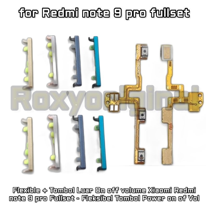 TOMBOL Flexible + Outer On and off volume button Xiaomi Redmi note 9 ...