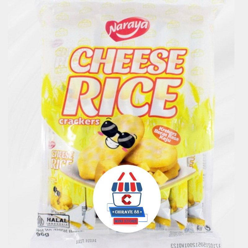 Naraya Cheese Rice Crackers - Cheese Flavored Rice Krekers 96g (16bks ...