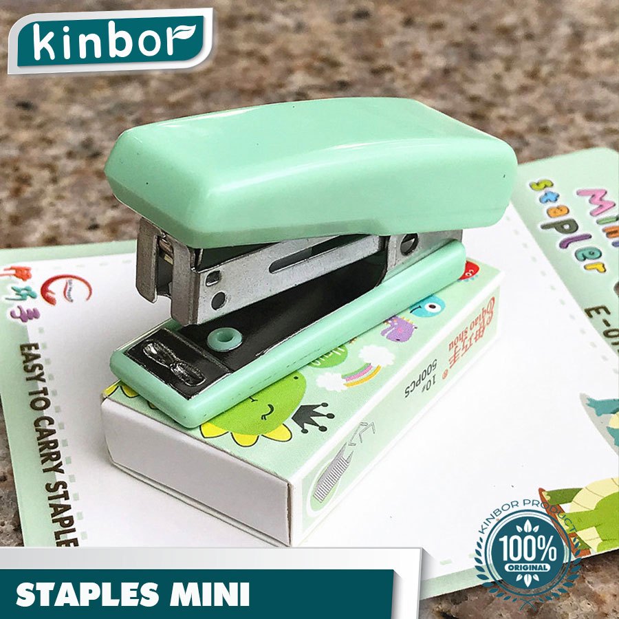 FREE CONTENTS cute Stapler set / cute mini character Staples ( KINBOR ...