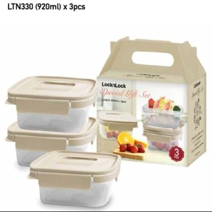 Locknlock Lunch Box Gift Set Chakra 920ml 3P Set - LTN330S3IVY | Shopee Philippines