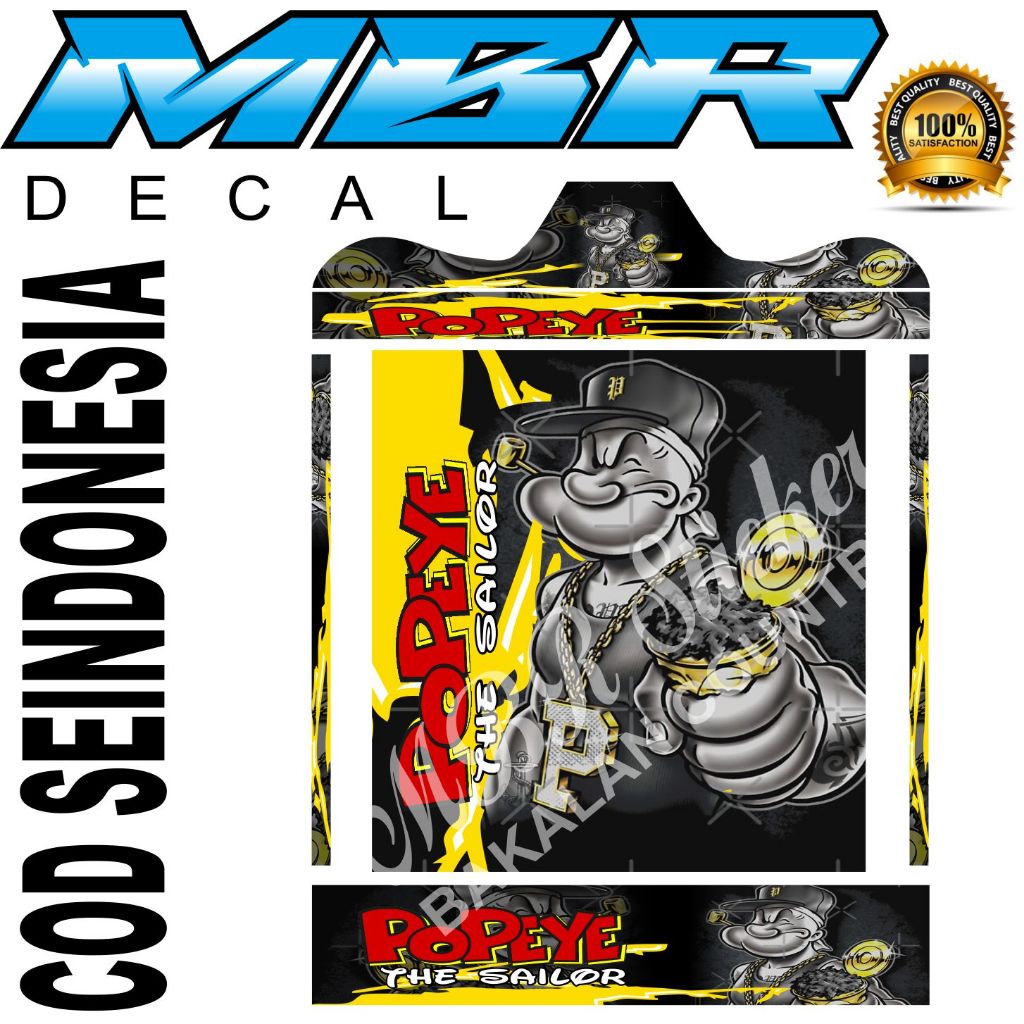 REPLIKA Mbr STICKERS..Popeye BOX CAGE DECAL, CUSTOM REPLICA CAGE DECAL ...