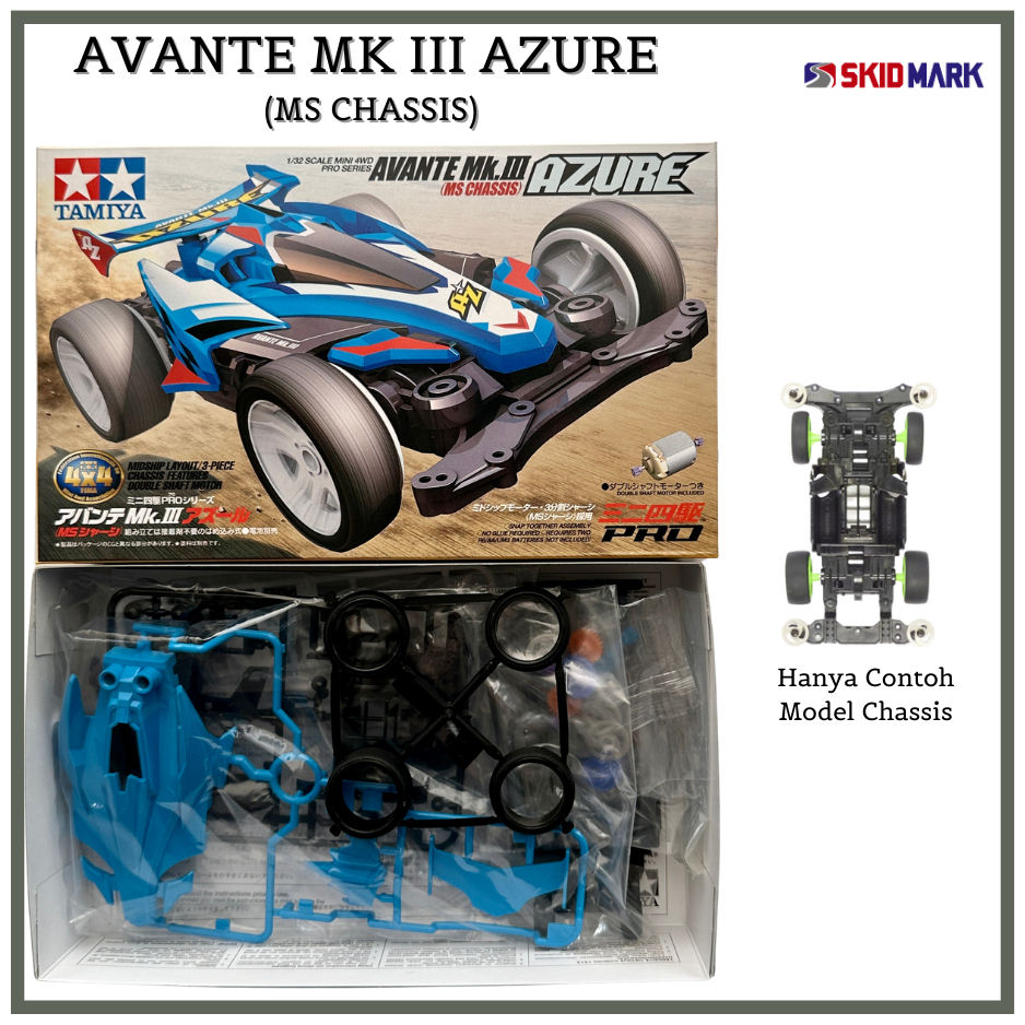 Tamiya Mini 4WD Assembly Car - Avante MK III Azure MS Chassis (ORIGINAL ...