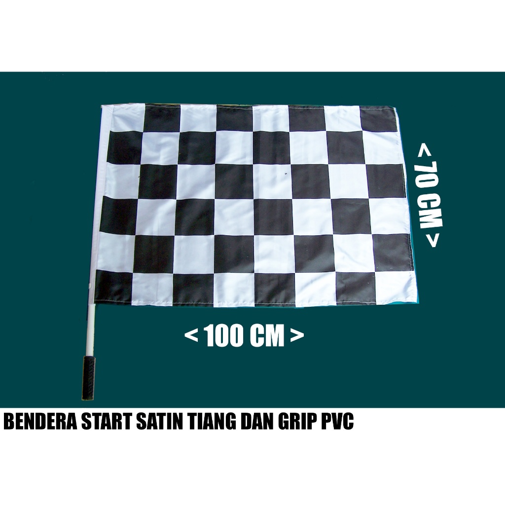 HITAM PUTIH Black And White Racing Start Finish Flag Large Size 100cm x ...