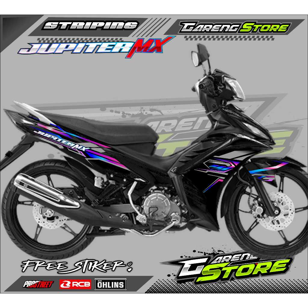 Yamaha JUPITER MX 135 MOTORCYCLE VARIATION STRIPING NEW FIRE DESIGN ...