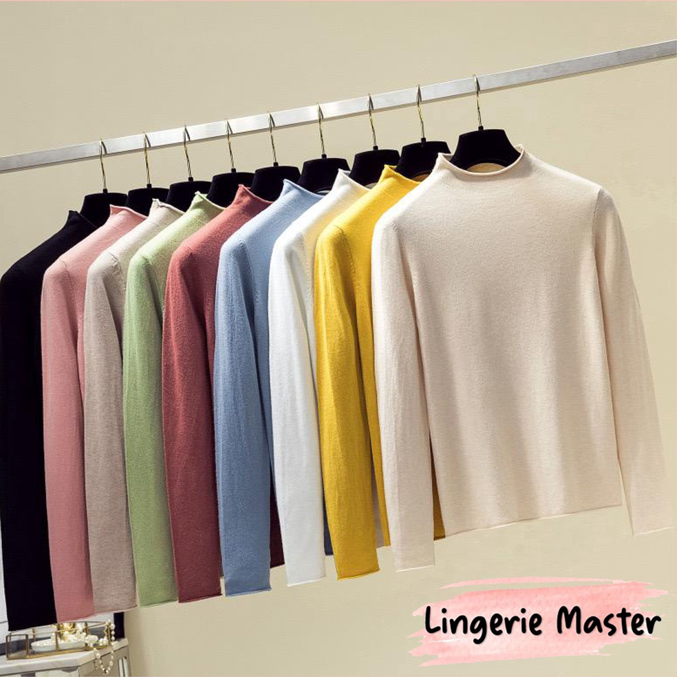 BOOMING [ LINGERIE MASTER ] - (T-11) Basic Korean Long Sleeves Long ...