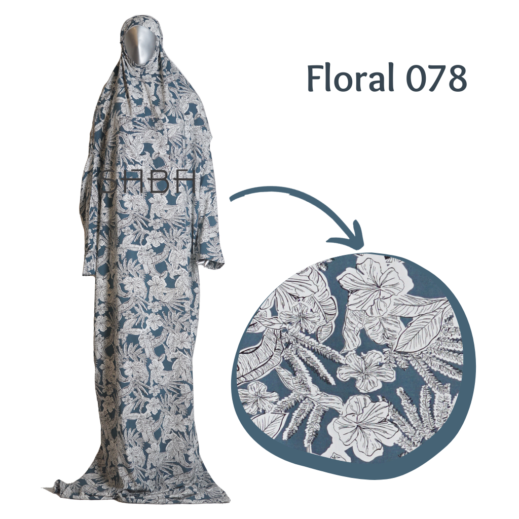 Shabah Floral 078 motif prayer robe - hadramaut prayer robe - rayon ...