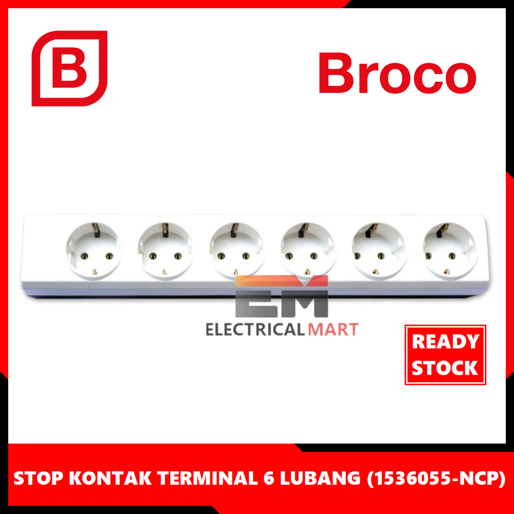 White Broco 6 Hole Socket (15360) 2P Brass Terminal Socket 6 Hole ...