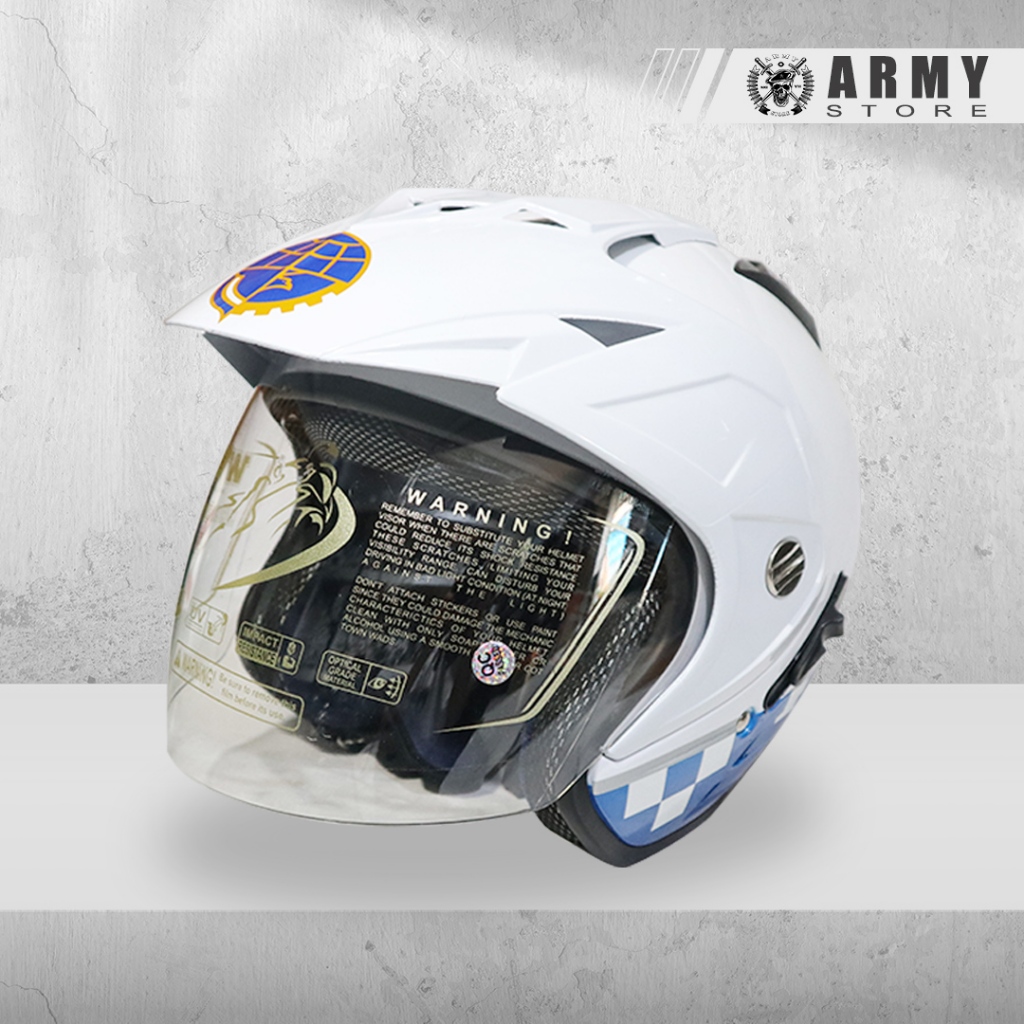 Dishub Double Visor Helmet/ LLAJ Patwal Helmet Double Visor Helmet with ...