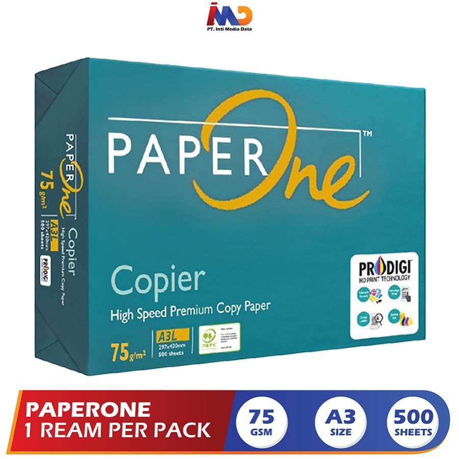 Paperone A3 Paper 75gr Copier 1 Ream (500 sheets) HVS Paper | Shopee ...