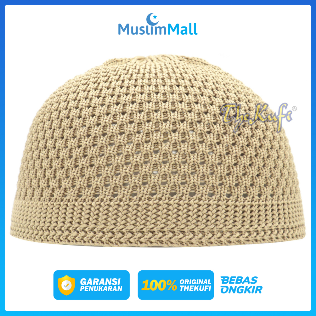 Knitted Cap Coffee ChocolateNilon - Soft Nylon Stretch TheKufi Kopyah ...