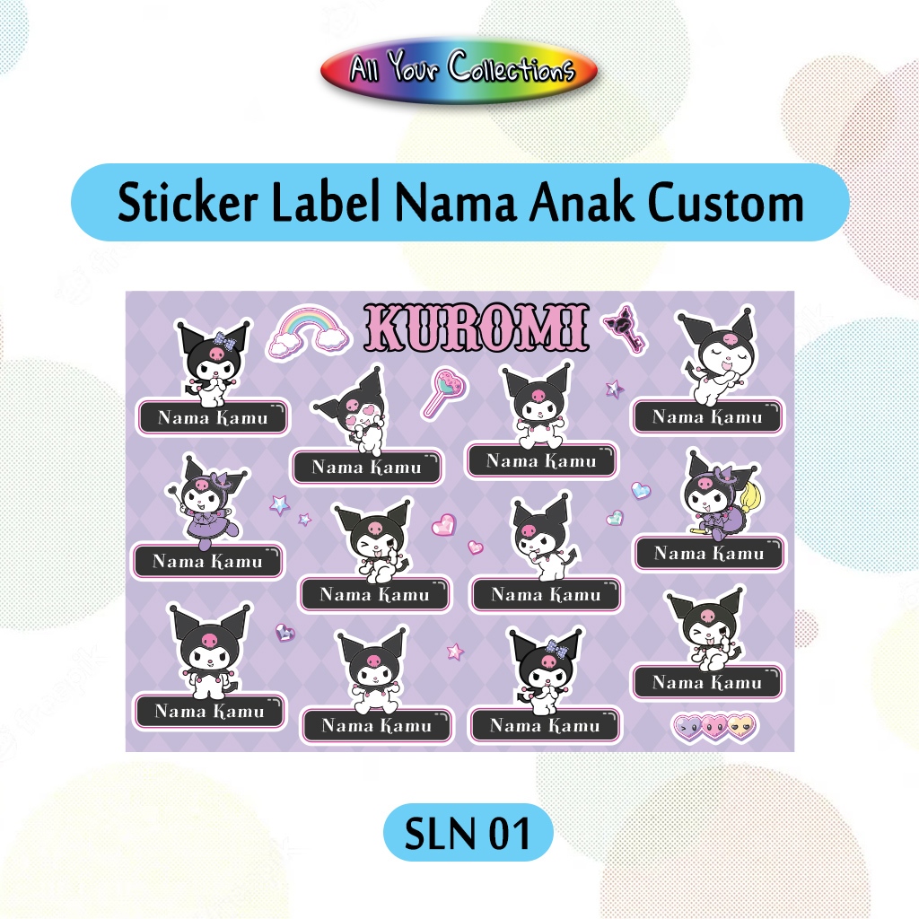 Custom Sanrio Kuromi Name Label Cutting Sticker | Shopee Philippines