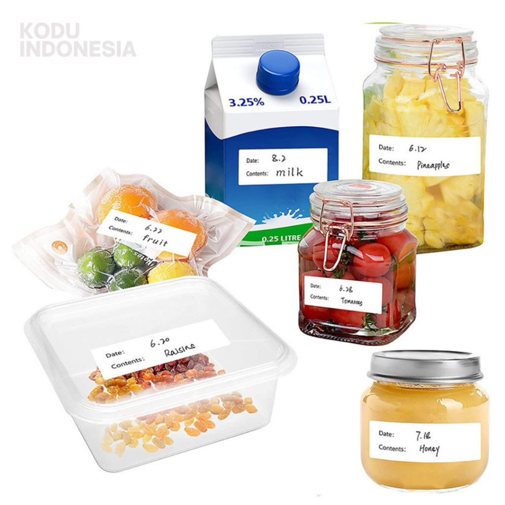 Kodu Waterproof Labels Date & Content – Multi-Purpose Stickers for Food ...