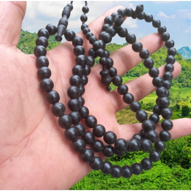 HITAM KAYU Tasbih galih black moringa 8mm tasbih black moringa wood ...