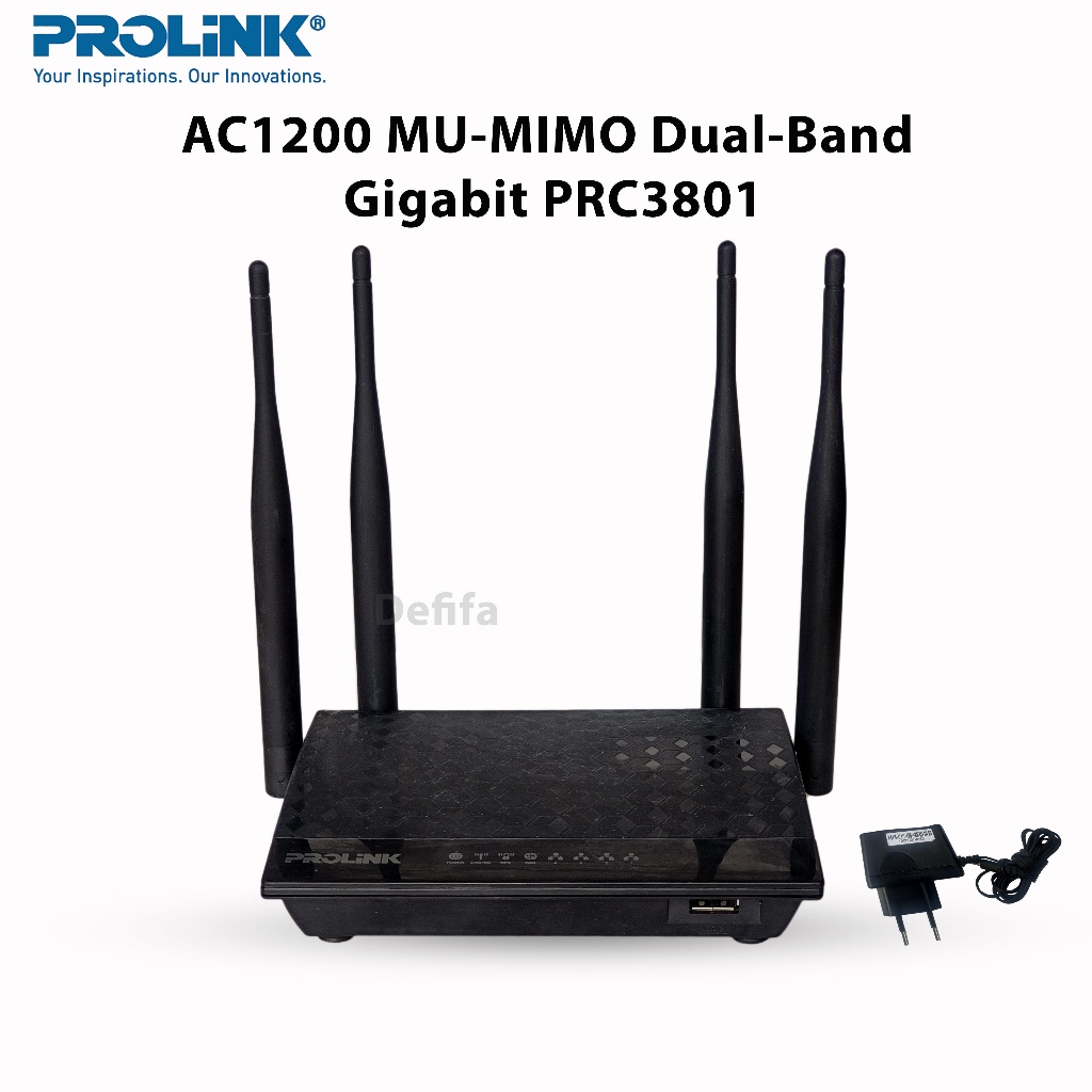 Prolink PRC3801 Wireless AC1200 MU-MIMO Dual-Band Gigabit Router ...