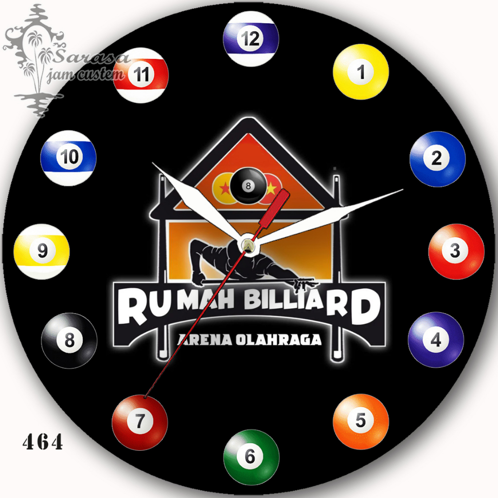 Custom WALL CLOCK 464 BILLIAR ARENA BILIARD FOOTBALL SPORTS | Shopee ...