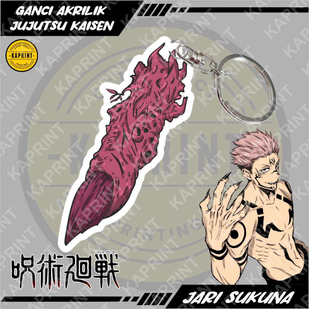 GANTUNGAN Anime JUJUTSU KAISEN SUKUNA FINGER ACRYLIC CHAIN / KEYCHAIN ...
